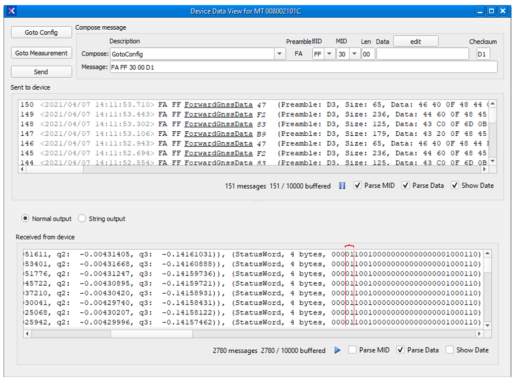 Interfacing the MTi-680G with a Racelogic VBOX NTRIP modem